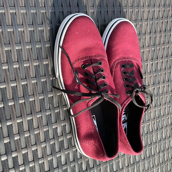 Vans | Shoes | Deep Red Off The Wall Vans Sneakers | Poshmark